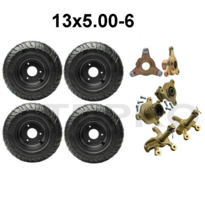 13x5.00-6 Tire 3 Lug Rim 13x5-6 6" Wheels Steering Knuckle Hub Go Cart ...