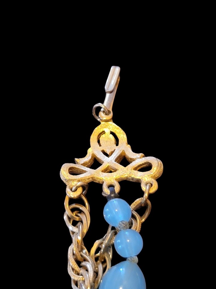 Vtg Crown Trifari Alfred Philippe Etruscan Aqua Blue Genuine Lucite Set ...