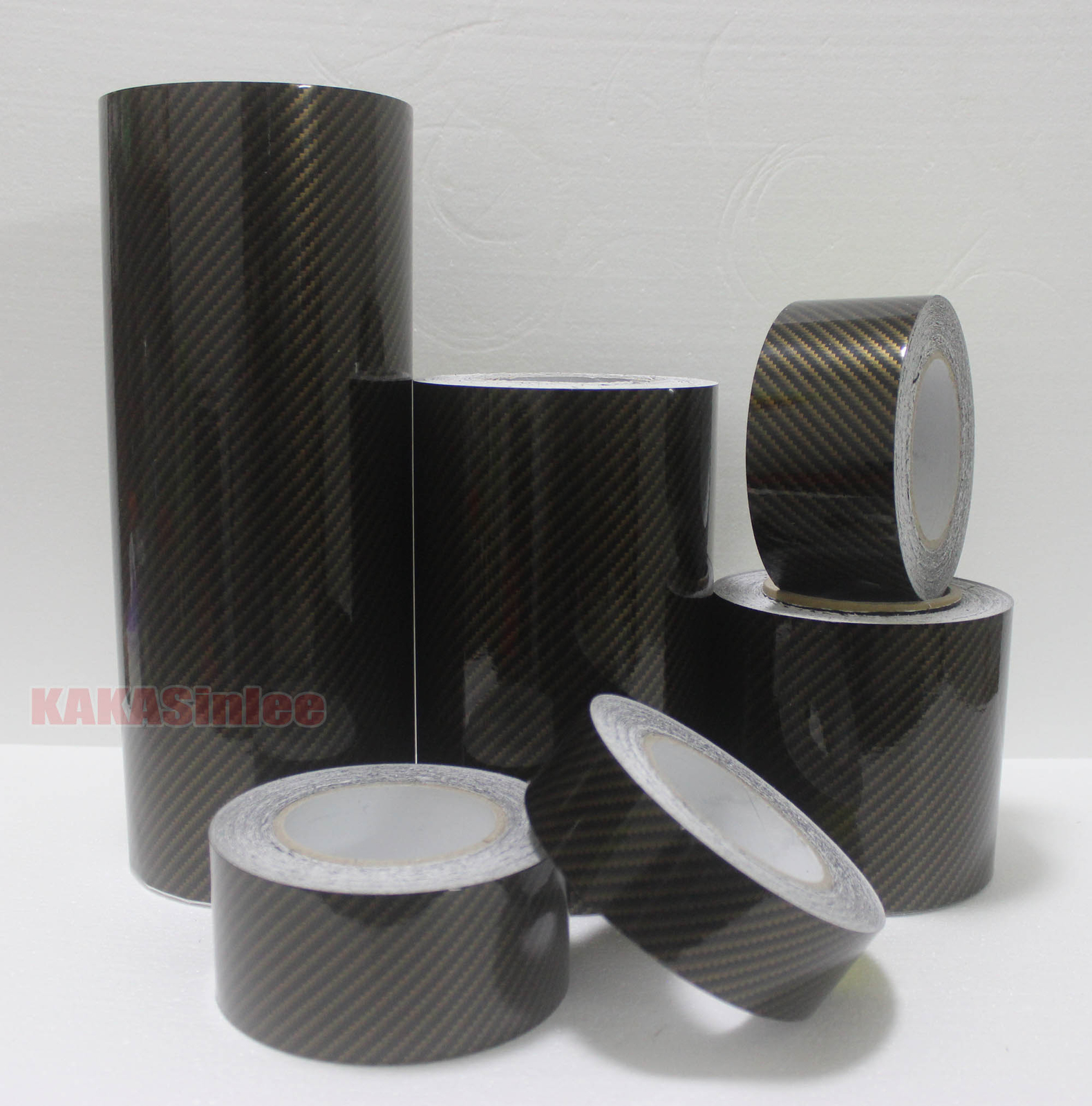 Decors Brown 2D Glossy Texture Carbon Fiber Vinyl Tape Wrap Sticker ...