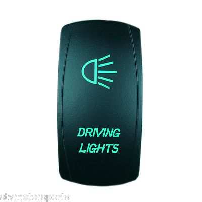GREEN ROCKER SWITCH LASER ETCHED 20A 12V DRIVING LIGHTS | eBay