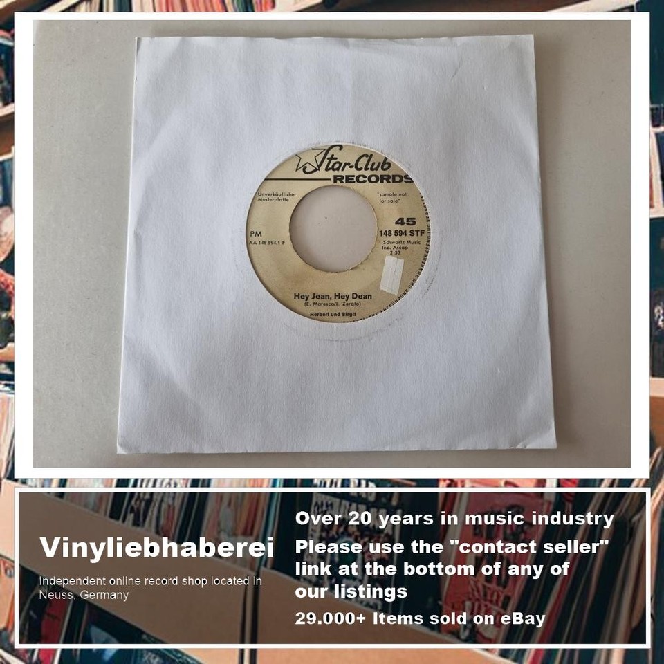 Herbert und Birgit - Hey Jean, hey Dean 7'' Vinyl Germany PROMO | eBay ...