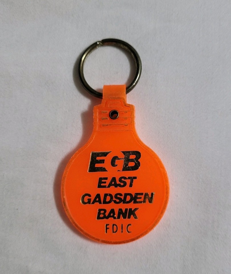 Vintage Keychain East Gadsen Bank Alabama Advertising Plastic Key Ring ...