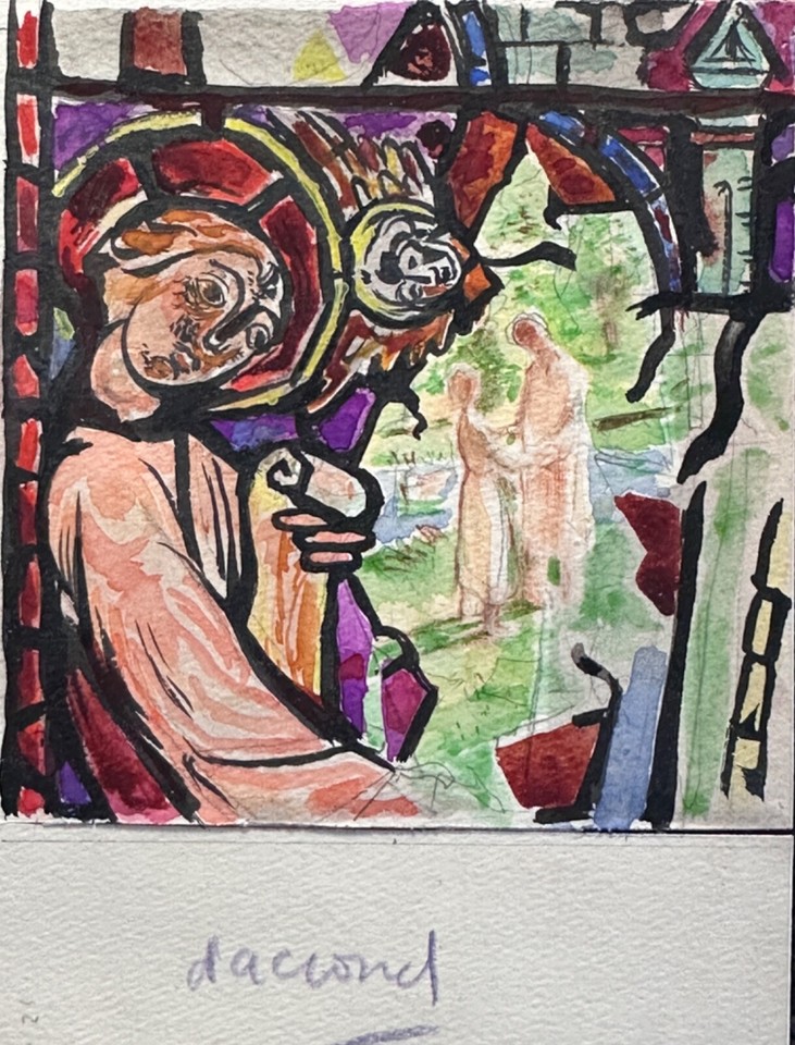 Drawing Jean Terles Portrait Saint Stained Glass Book Art the Dream ...