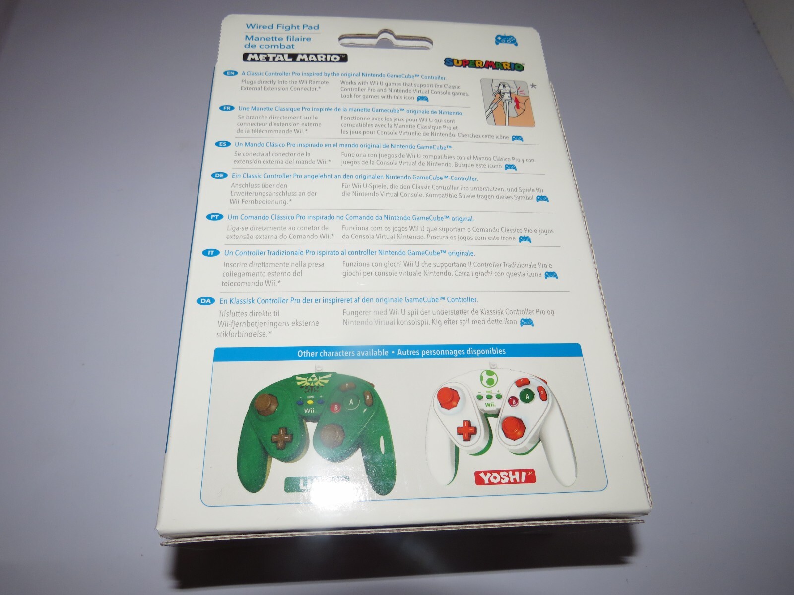 METAL MARIO CONTROLLER Chrome Wired Fight Pad - Nintendo Wii U Wii ...