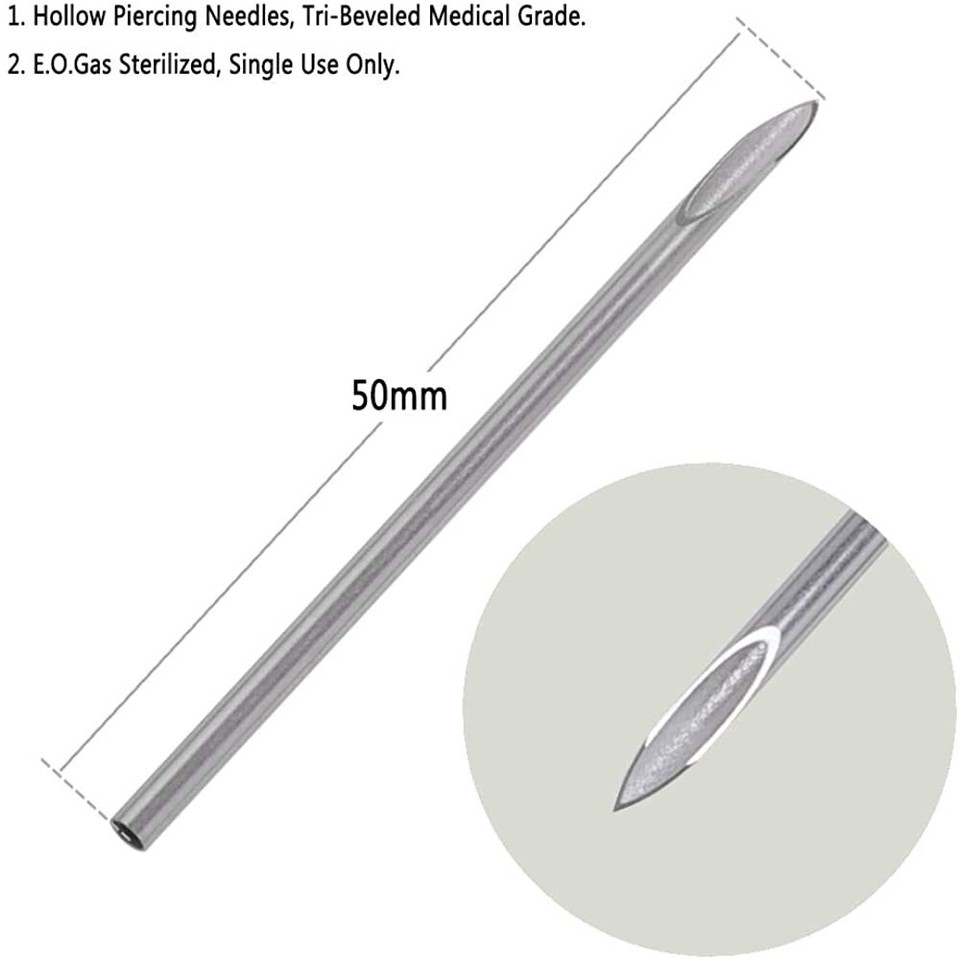 Disposable Piercing Needles Navel Nipple Ear Nose Lip Piercing Needles ...