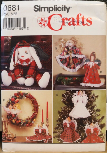 Holiday Simplicity Crafts 0681 UNCUT Christmas Angel Ornaments Wreath ...