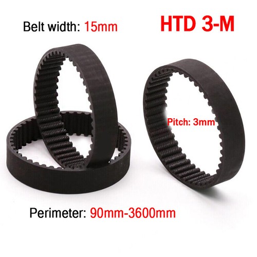 1x HTD-3-M Timing Belts Close Loop Pitch 3mm Rubber Synchronous Belt ...