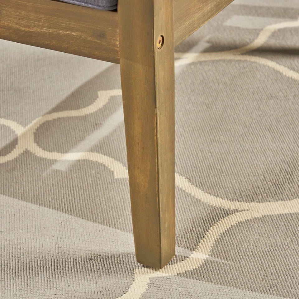 Maddox Outdoor 4-Seater Acacia Wood Chat Set with Coffee Table | eBay