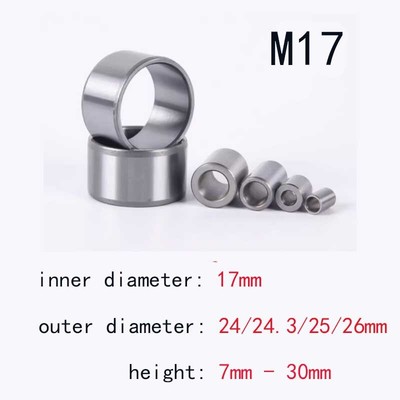 17mm ID 24mm-26mm OD Bearing Steel Sleeve Hollow Round Shaft Sleeves ...