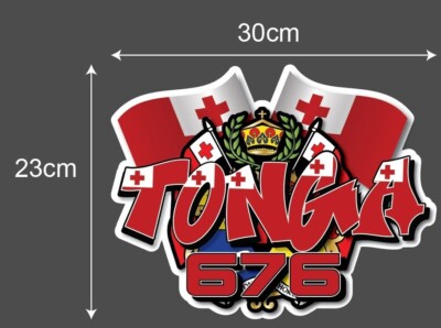 Tonga Sila 676 design Sticker Flag Shield 30cmx23cm Tongan Sticker car ...