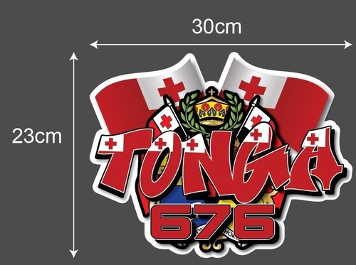 Tonga Sila 676 design Sticker Flag Shield 30cmx23cm Tongan Sticker car ...