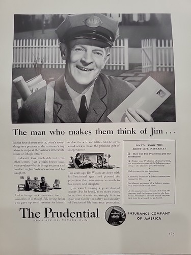 1941 The Prudential Life Insurance Fortune Magazine WW2 Print Ad ...