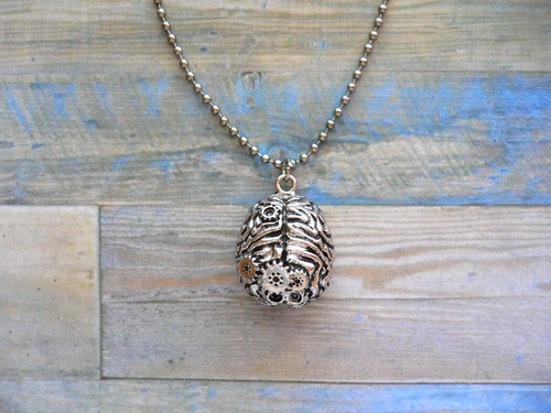 Unisex 3D Steampunk BRAIN Ball Chain Necklace Silver Tone Anatomy ...