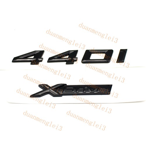 For 4 Series Gloss Black Emblem 440i + XDrive Number Letters Rear Trunk ...