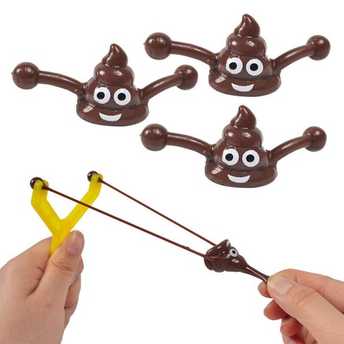 Smile Poop Slingshot Funny Toy for Kids Stretchy Flying Fake Sticky Poo ...