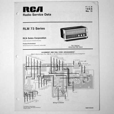 RCA ® Model RLM73 Series Portable Transistor Radio Service Manual ...