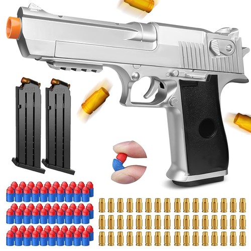 Shell Ejecting Toy Gun, Toy Gun Pistol with Soft Bullets, Shooting ...
