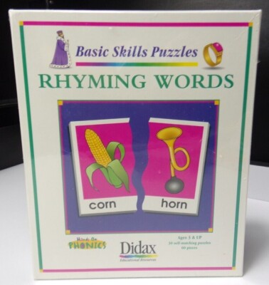 Didax Basic Skills Puzzles - Rhyming Words - Hands On Phonics - Ages 3 ...
