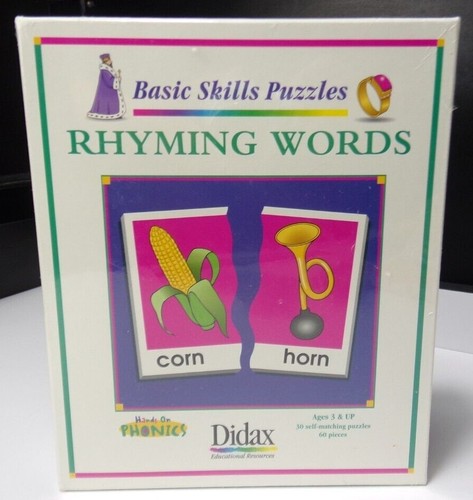 Didax Basic Skills Puzzles - Rhyming Words - Hands On Phonics - Ages 3 ...