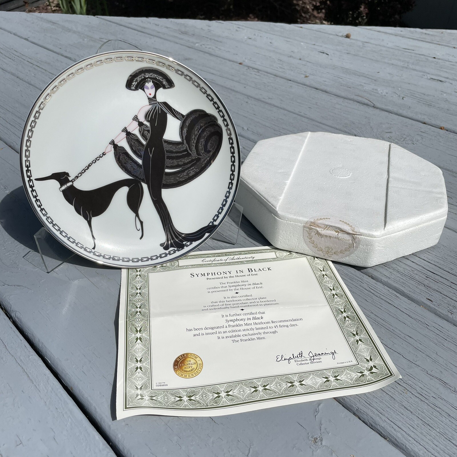 1993 Franklin Mint Plate House Of Erte Symphony In Black Limited ...
