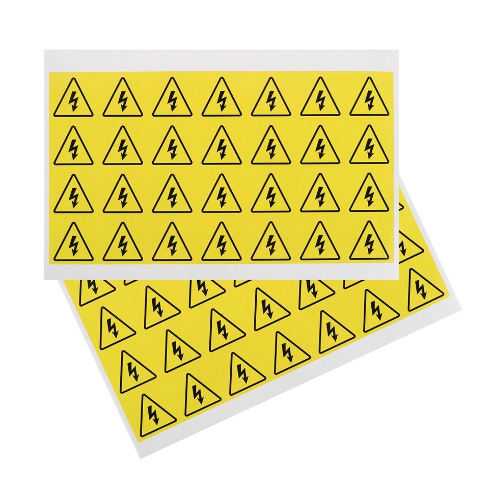 54 Pcs Caution Danger Stickers Live Electrical Sign Shock Warning Label ...
