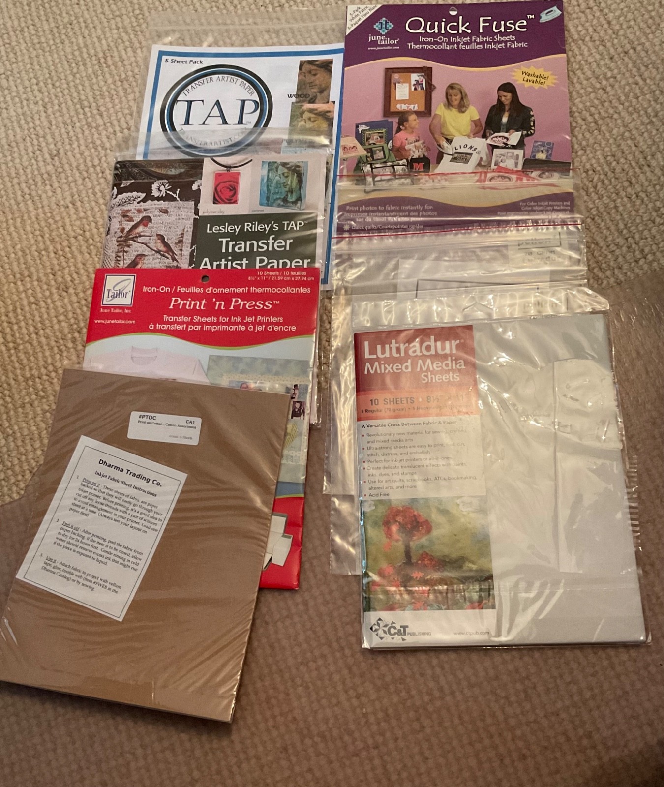 Large lot fabric crafts transfer papers for ink jet printing | eBay