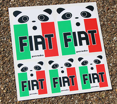 Italian PANDA sticker decal set Italian Flag Panda Face to fit fiat | eBay