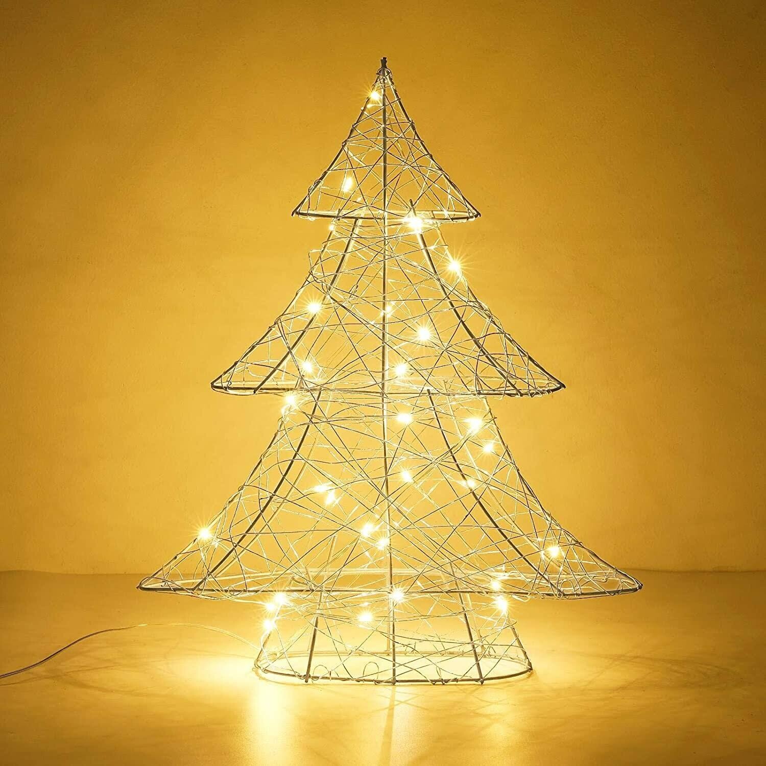 Christmas Tree Decoration Light Up Wire Ornament Xmas Indoor Decor LED ...