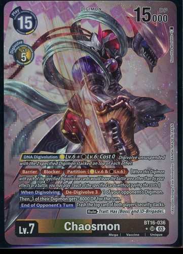 Digimon TCG CCG - Chaosmon BT16-036 SR - Beginning Observer - Alternate ...