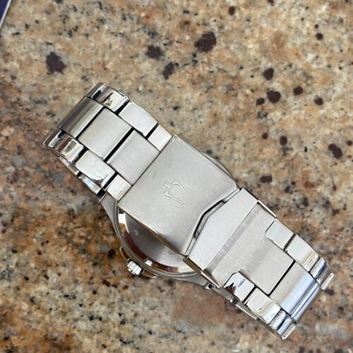 Bulova Marine Star Men's Watch 96D14 Date 10 Diamonds Black Dial With ...