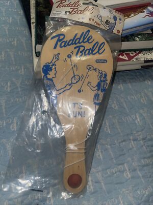 Vintage Wooden Paddle Ball New In The Package | eBay