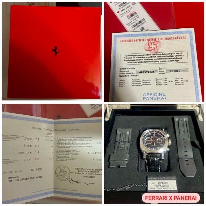 PANERAI Ferrari FER00004 Gran Turismo Black Dial 44mm Tachymeter Men's ...