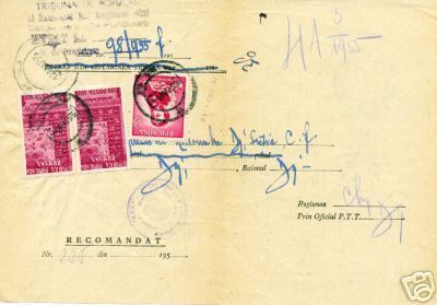 Romania 1955 Registered Receipt,Justice doc,nice stamps | eBay