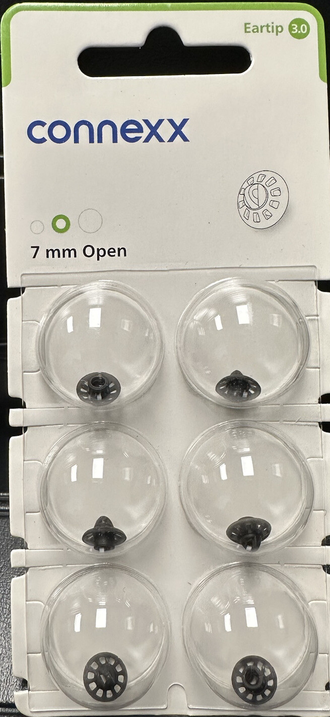 2 Pack 7mm Open Connexx 3.0 Eartip Dome. Fits Signia Rexton Widex ...