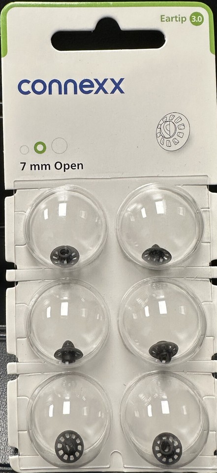 2 Pack 7mm Open Connexx 3.0 Eartip Dome. Fits Signia Rexton Widex ...