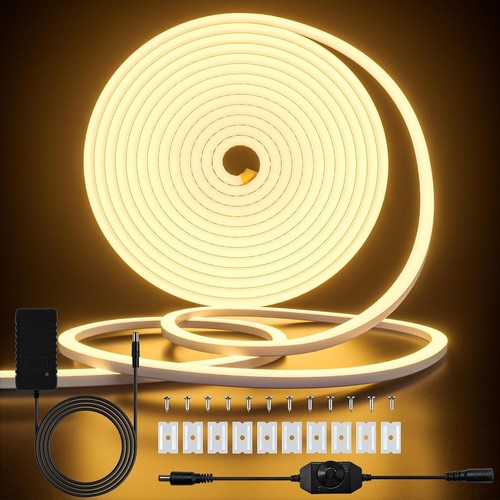 16.4ft Neon LED Strip Light, Cozylady Warm White Waterproof IP67 Rope ...