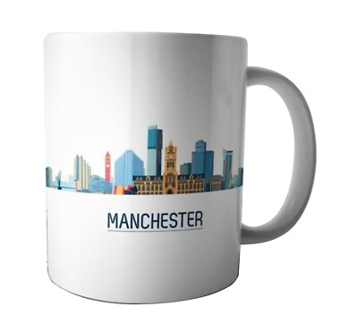 Manchester Skyline Mug England City Ceramic Coffee Tea Cup Valentines ...