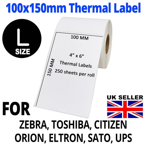 LARGE SELF ADHESIVE STICKY LABELS 150MM X 100MM 6" X 4" ADDRESS THERMAL ...