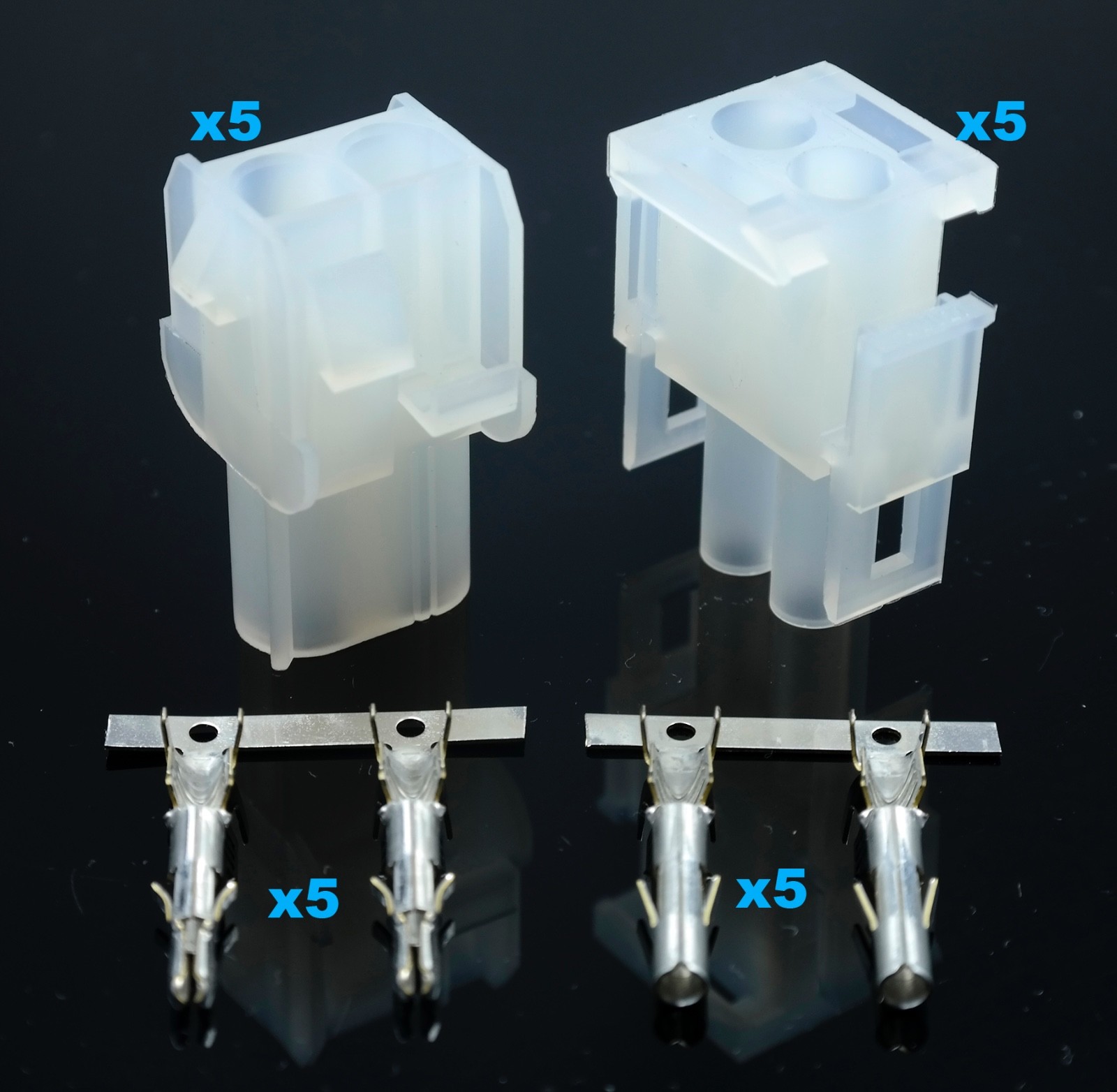 Molex -5 Complete Set - 2-Pin 20A Wire Connector w/14-20 AWG, - D, MLX ...