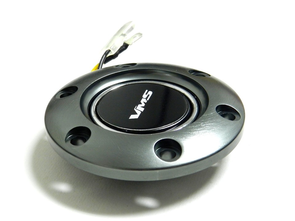 VMS RACING GUNMETAL STEERING WHEEL RING & HORN BUTTON BK D | eBay