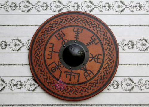 Medieval Viking Round Replica Shield Designer Item Celtic Wooden Carved ...