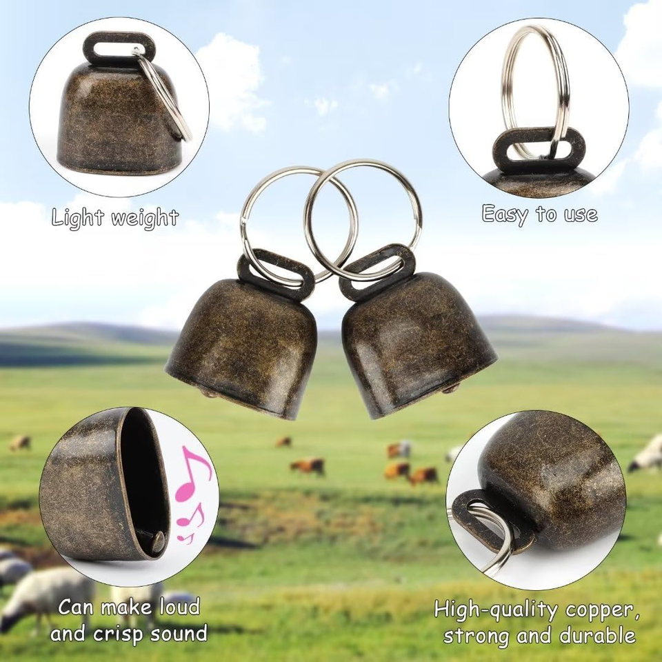 5 Pack Goat Collars with Bells, Horse Sheep Grazing Copper Bells and ...