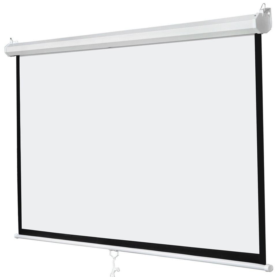 72''/80''/100''/119'' Projector Screen Pull Down Projection Screen Home ...