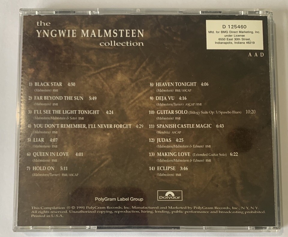 The Yngwie J. Malmsteen Collection CD 1991 Polydor | eBay
