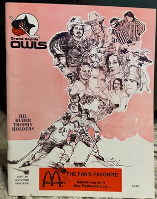 1979 - 80 Excellent Condition Grand Rapids Owls IHL Hockey Program Ads ...
