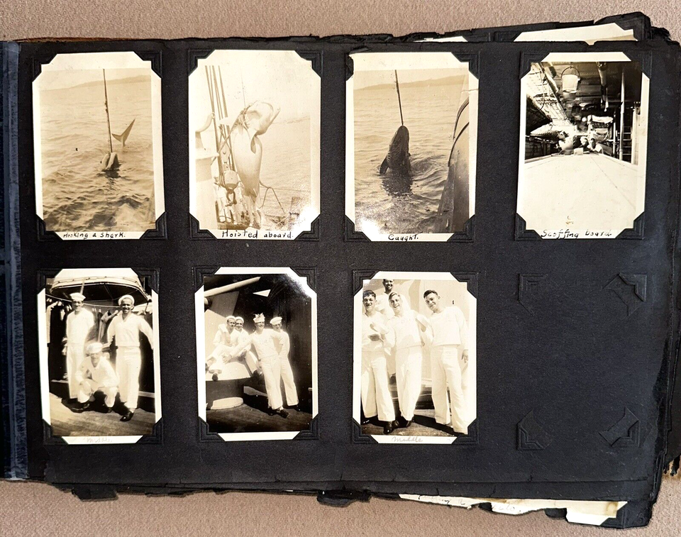 POST WWI 1920's NAMED US NAVY PHOTO ALBUM ERNEST M. FLAHERTY USS WEST ...