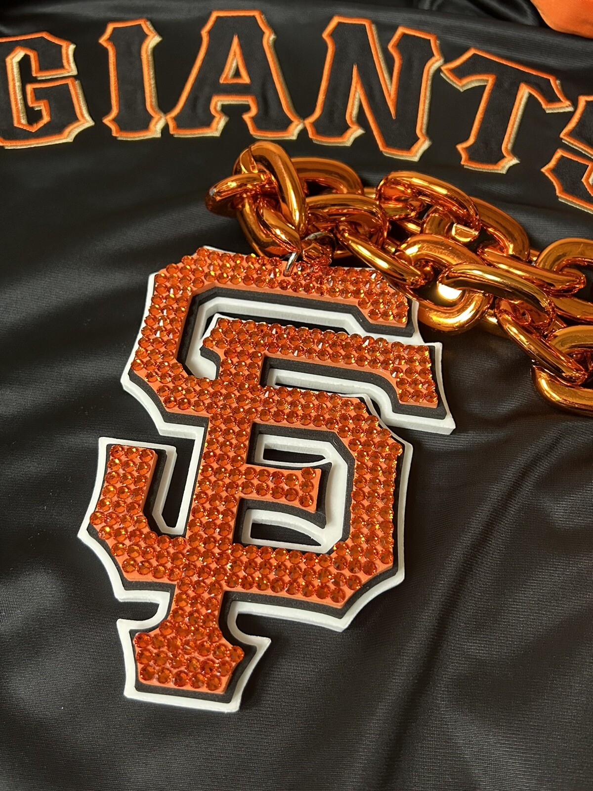 San Francisco Giants Rhinestone Jumbo Big Chain Necklace Foam Swarovski ...