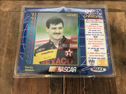 1993 DAVEY ALLISON TRIBUTE PREMIERE EDITION MAXX CHROME CARD 8" X 10 ...