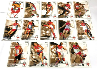 2002 SELECT AFL EXCLUSIVE TRADING CARD FULL BASE CARD TEAM SET-SYDNEY ...
