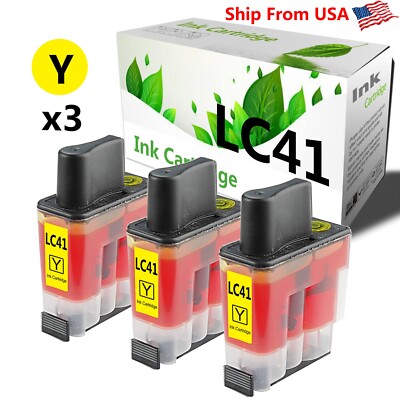 (3-Pack,Yellow) LC41 LC-41 Ink Cartridge for DCP-110C Intellifax 2440C ...